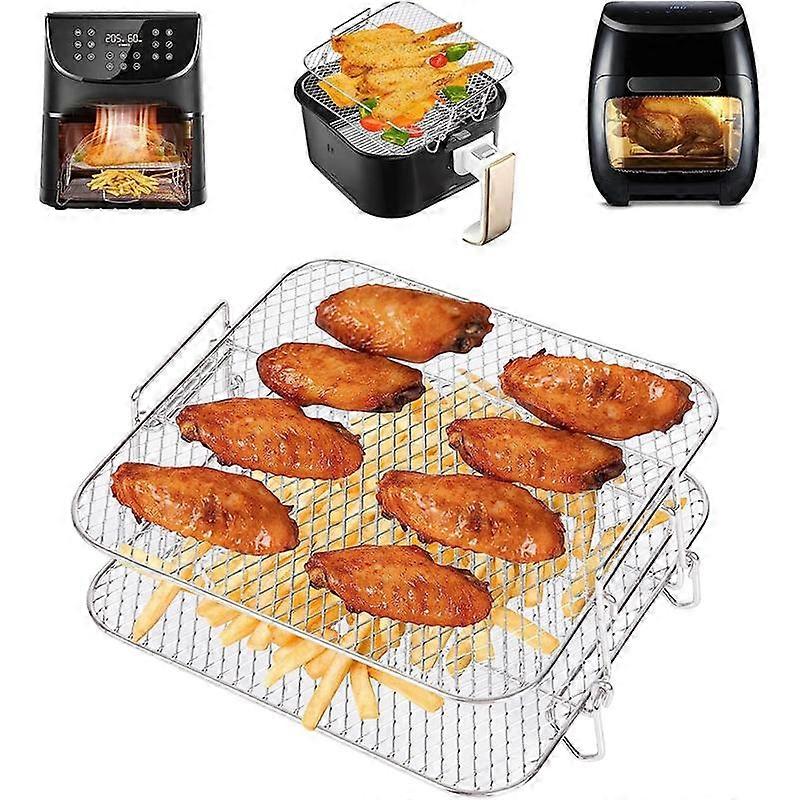 Air Fryer Rack for 5.5L Air Fryer, 2 Tier Air Fryer Grill/Shelf ...
