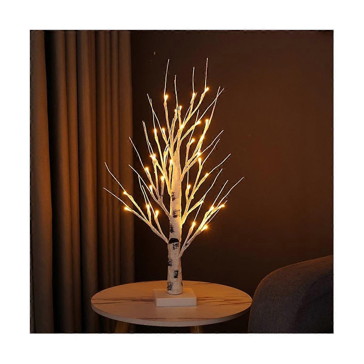 Tabletop Tree, White Tree with LED Lights, Warm White Small Tree Lights ...