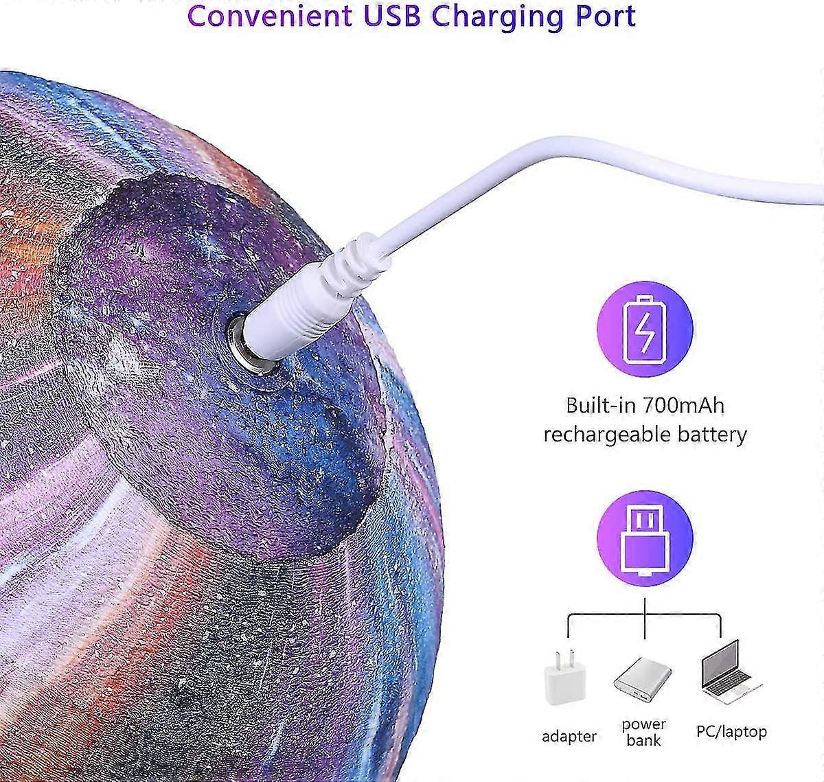 3d Moon Lamp, Led Night Light Touch Lamp 16 Colors With Remote Control ...