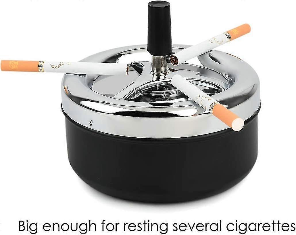 Round Push Down Ashtray With Spinning Tray Metal Cigarette Ash Tray ...