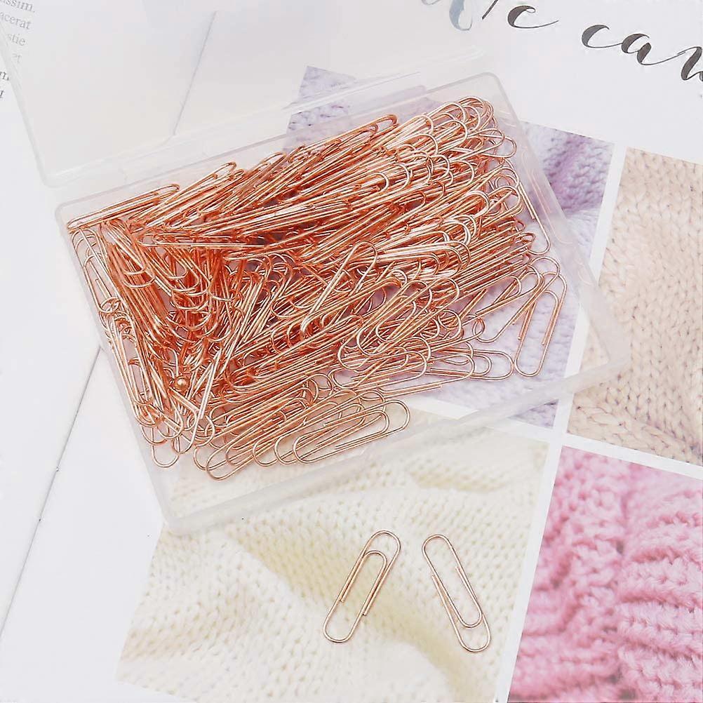 200 Pcs Rose Gold Paper Clips, 1.1" (28mm) Smooth Finish Steel Wire ...