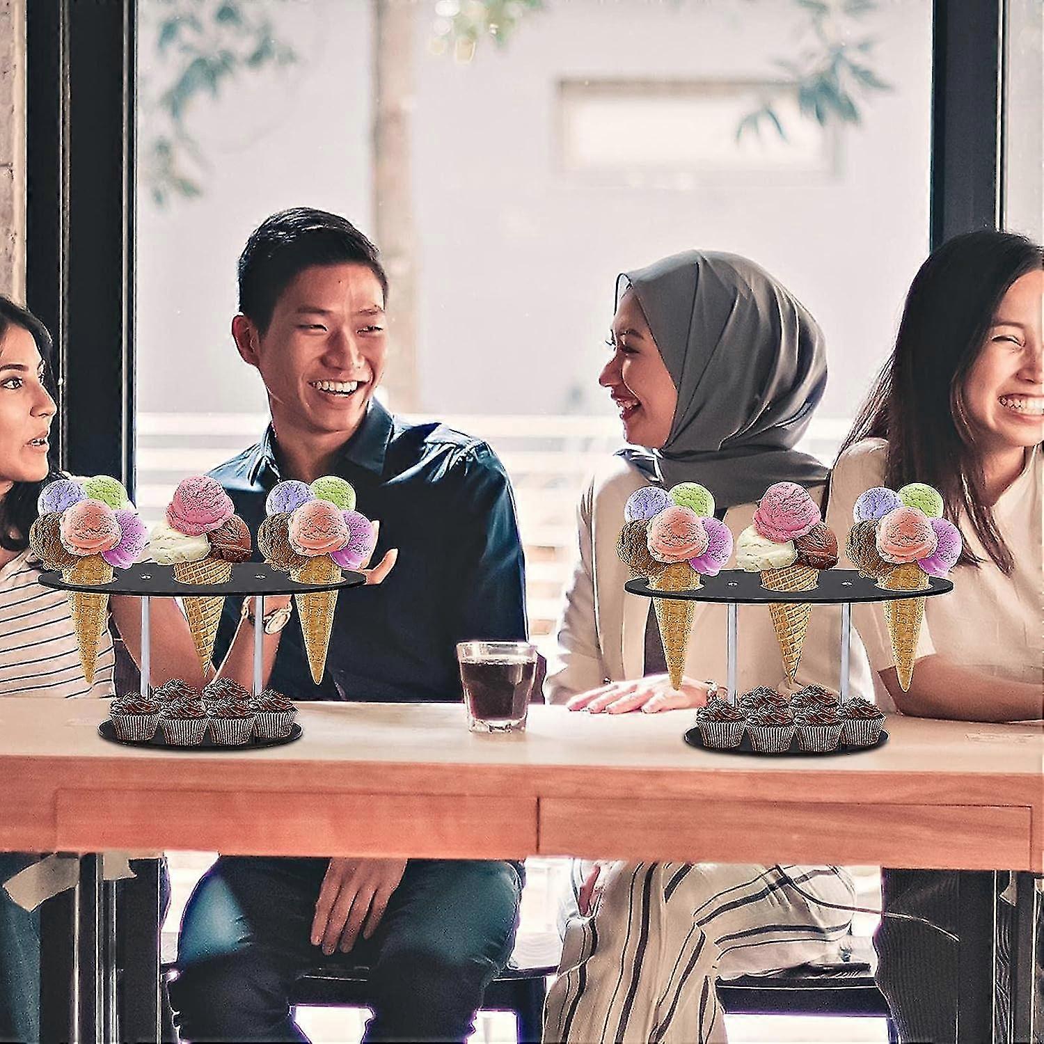 Ice Cream Display Stand - Acrylic Ice Cream Rack With 3 Holes ...