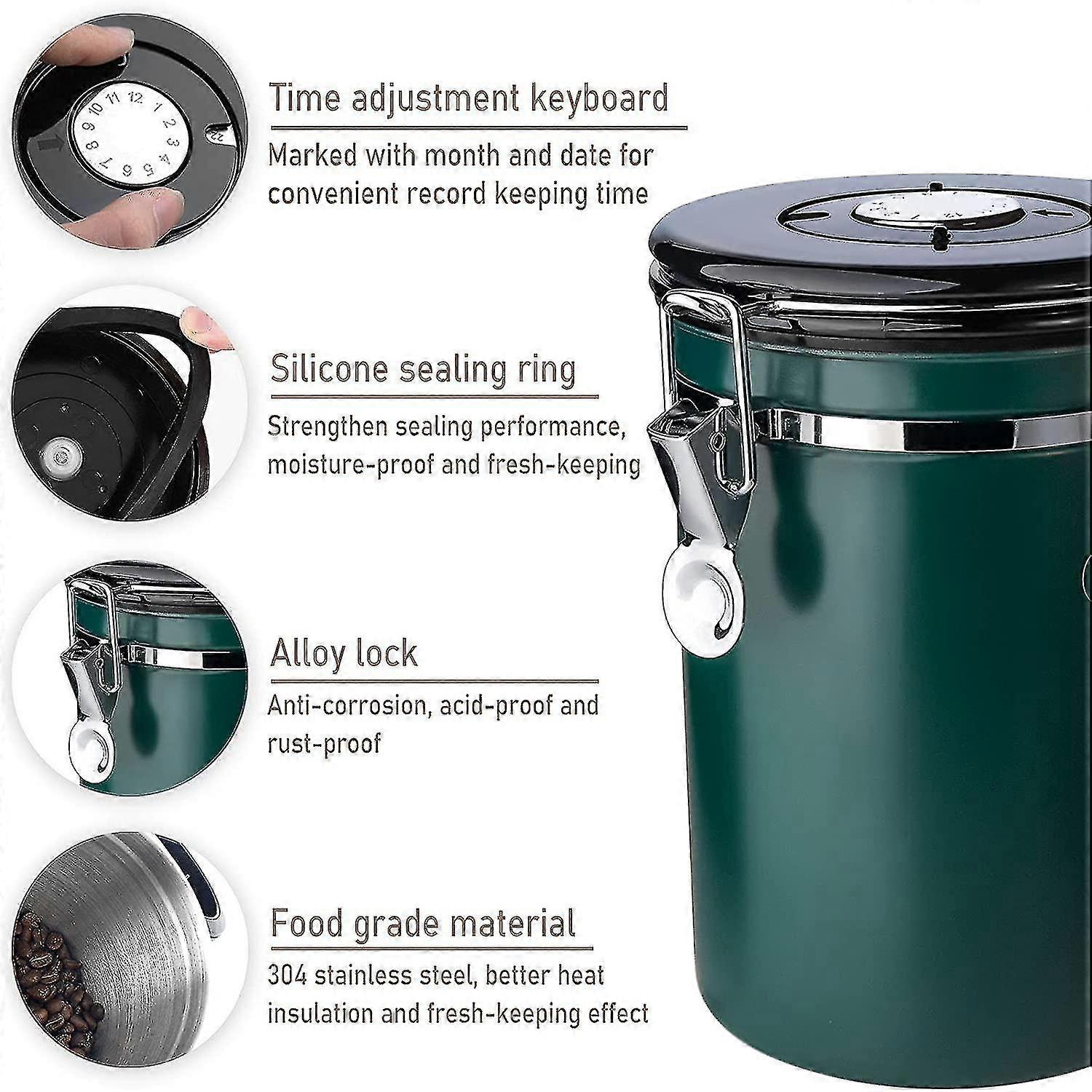 Kaffeedose,kaffeedose Luftdicht,kaffeebohnen Behlter Aus Edelstahl ...