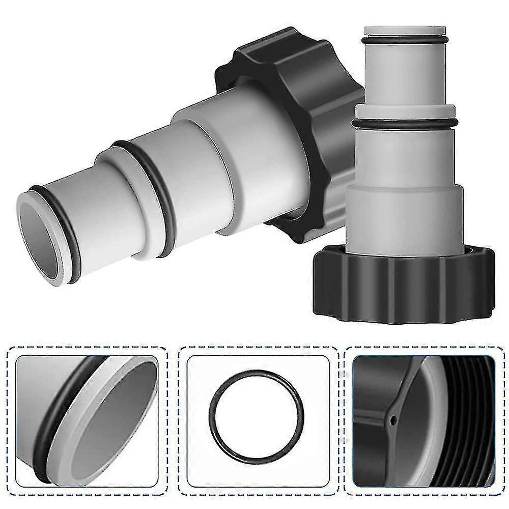 2pcs Pool Connection Set Threaded Pump Hose Adapters For Intex Fit Aru ...