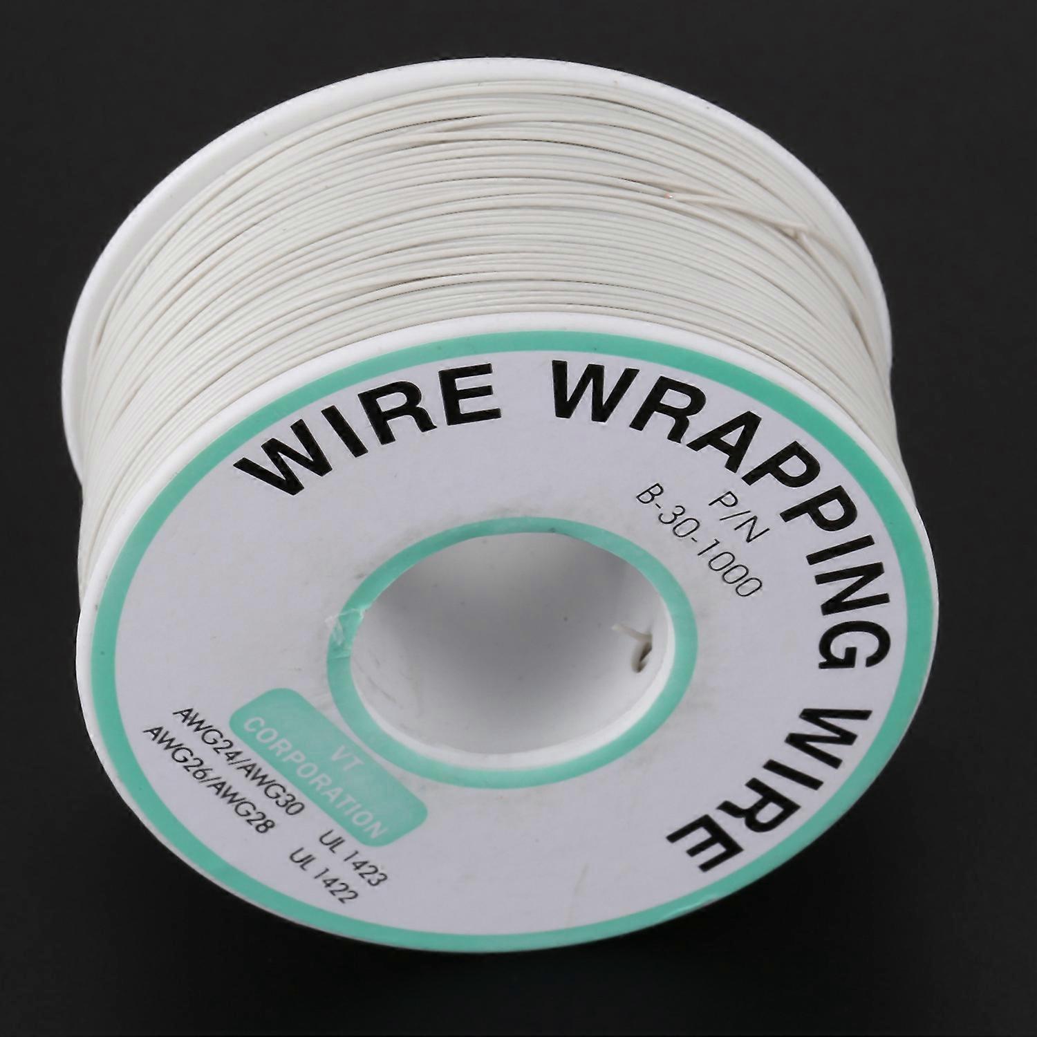 305M White PVC Coated Tin Plated Copper Wire Wire-Wrapping 30AWG Cable ...