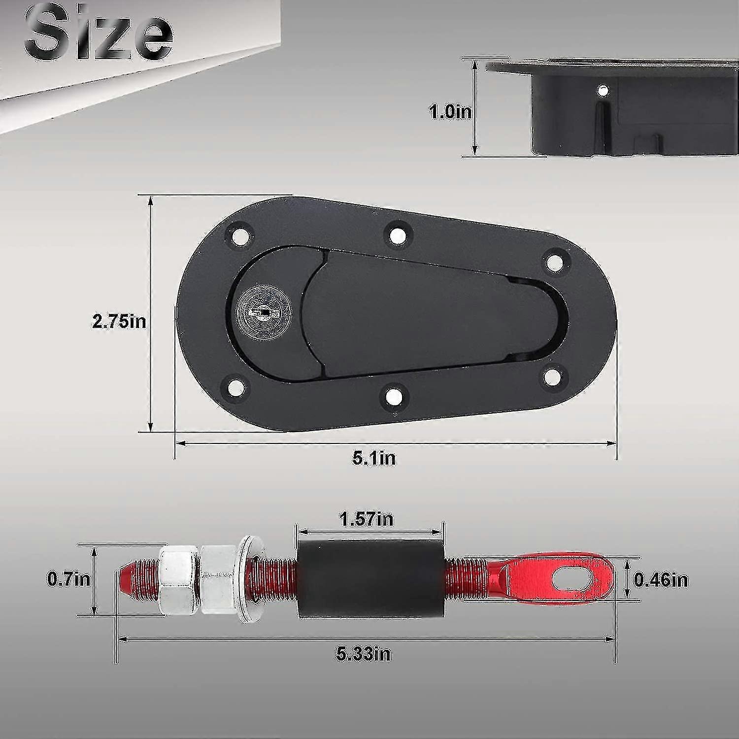 Flush Hood Latch And Pin Kit - Blackuniversal Racing Car Hood Pin ...