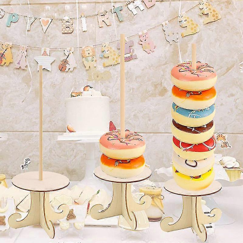 4Pcs Wooden Donut Stand Dessert Table Donut Display Stand XiXi | Fruugo UK