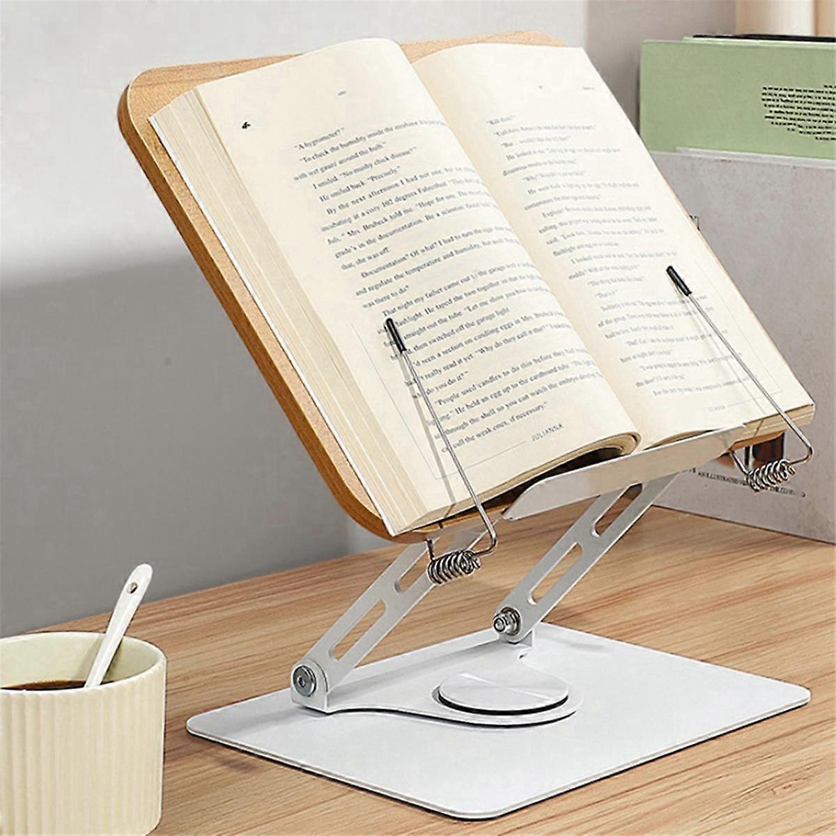 360Rotating Base Book Stand Holder for Reading Hands Free Foldable Book ...