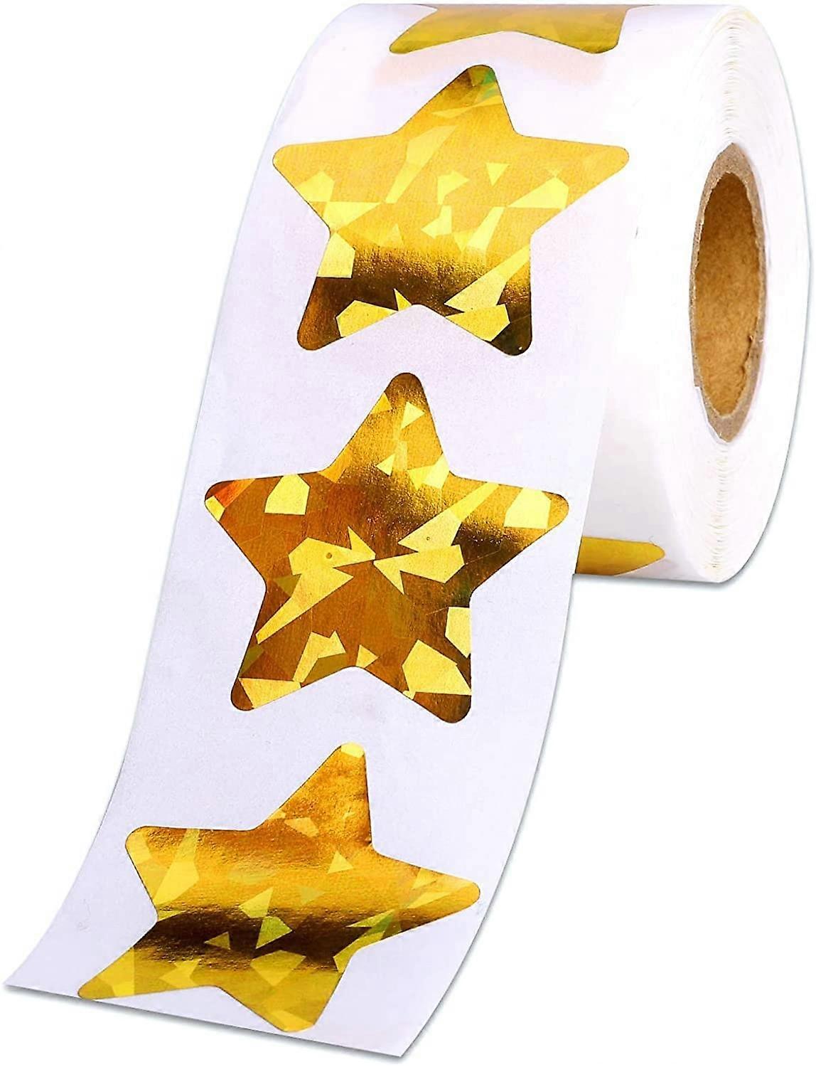 2 pack Large Holographic Gold Star Stickers for Kids Reward, 500 Pcs ...