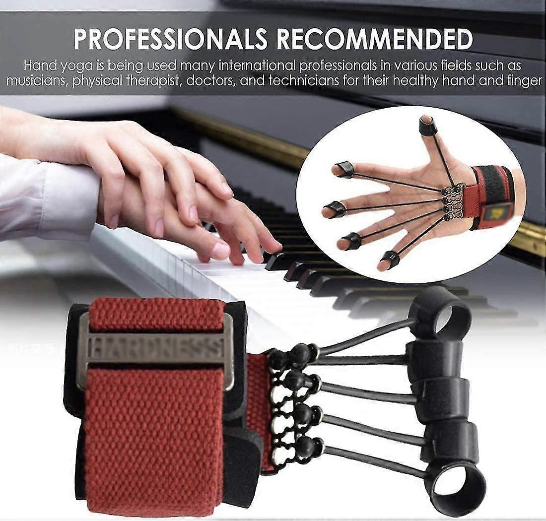 Finger Extensor Exerciser Hand Yoga Resistance Band Strength Trainer ...