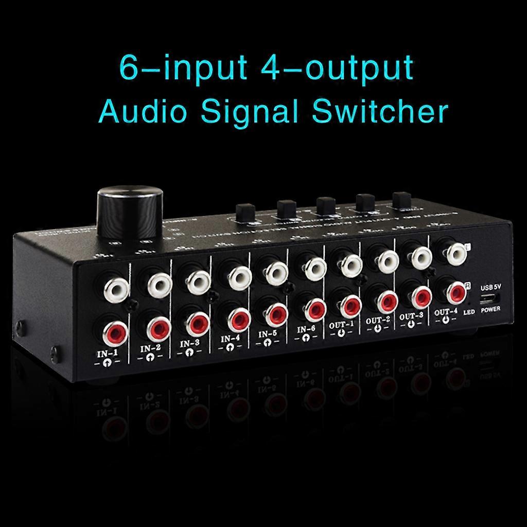 6 In 4 Out Sound Signal Selection Switcher Sound Switcher out Switching | Fruugo UK