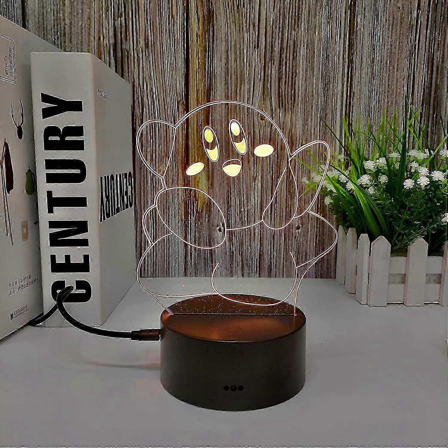 3D Lamp Illusion Led Kirby Night Light 7 Colors Unique Kids Kirby Game ...