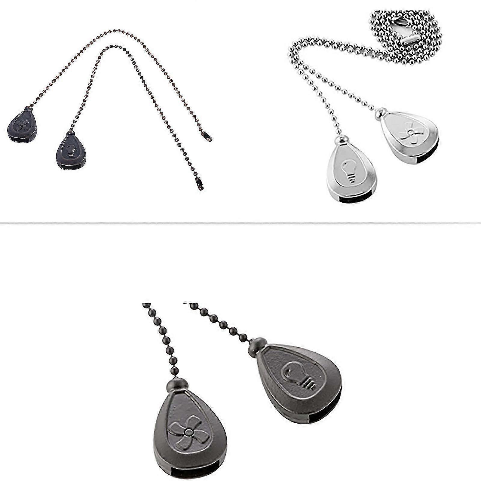 Decorative Ceiling Fan Pull Chain Set Metal Extenders Functional Ceiling Fan & Light Pull Chains ...