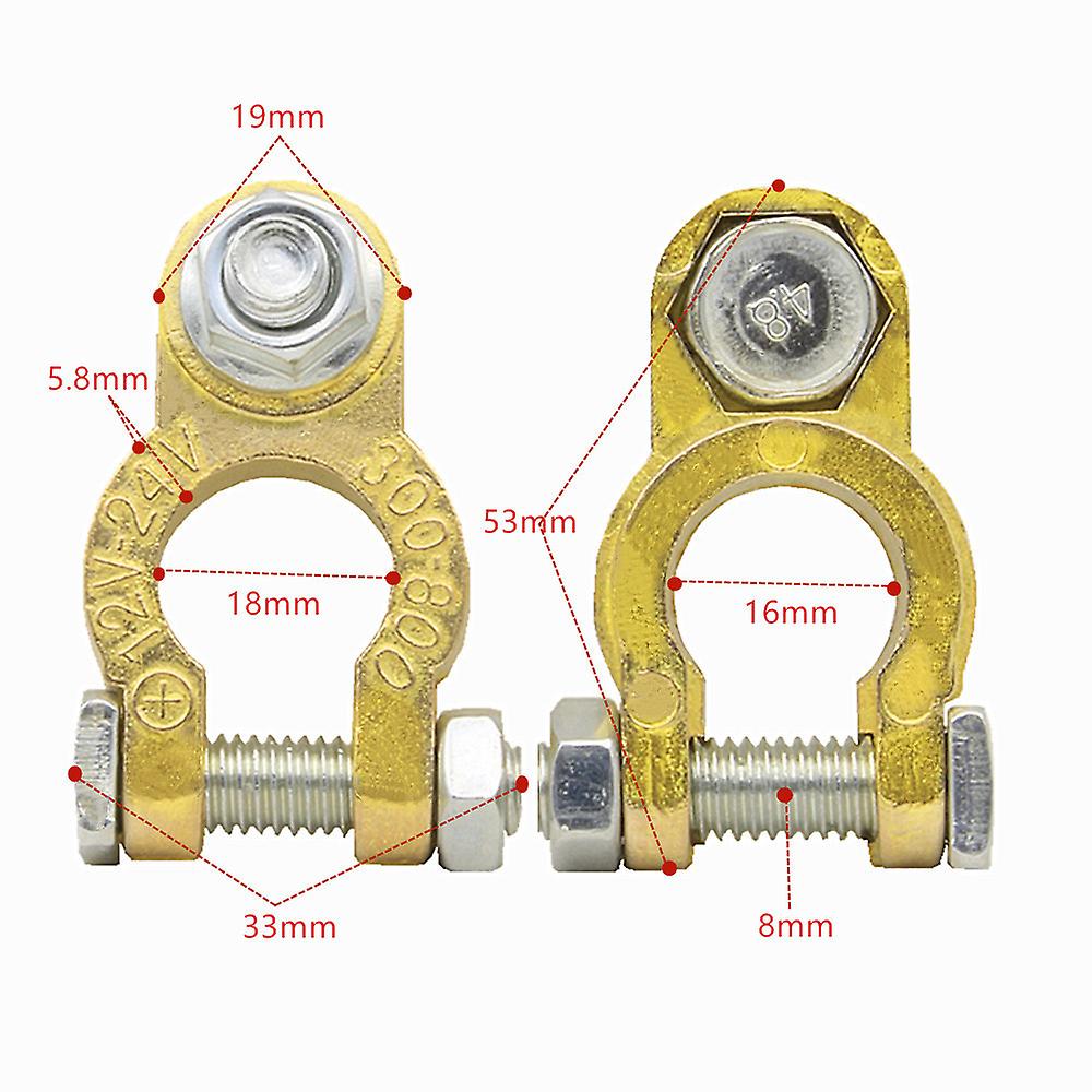 Pack Of 2 Battery Terminals, 12 V 24 V Pole Clamps Car Battery With M8 ...
