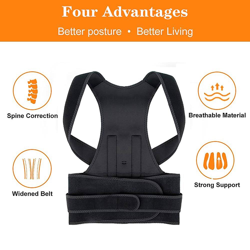 Full Back Posture Corrector Adjustable Upright Back Support ...