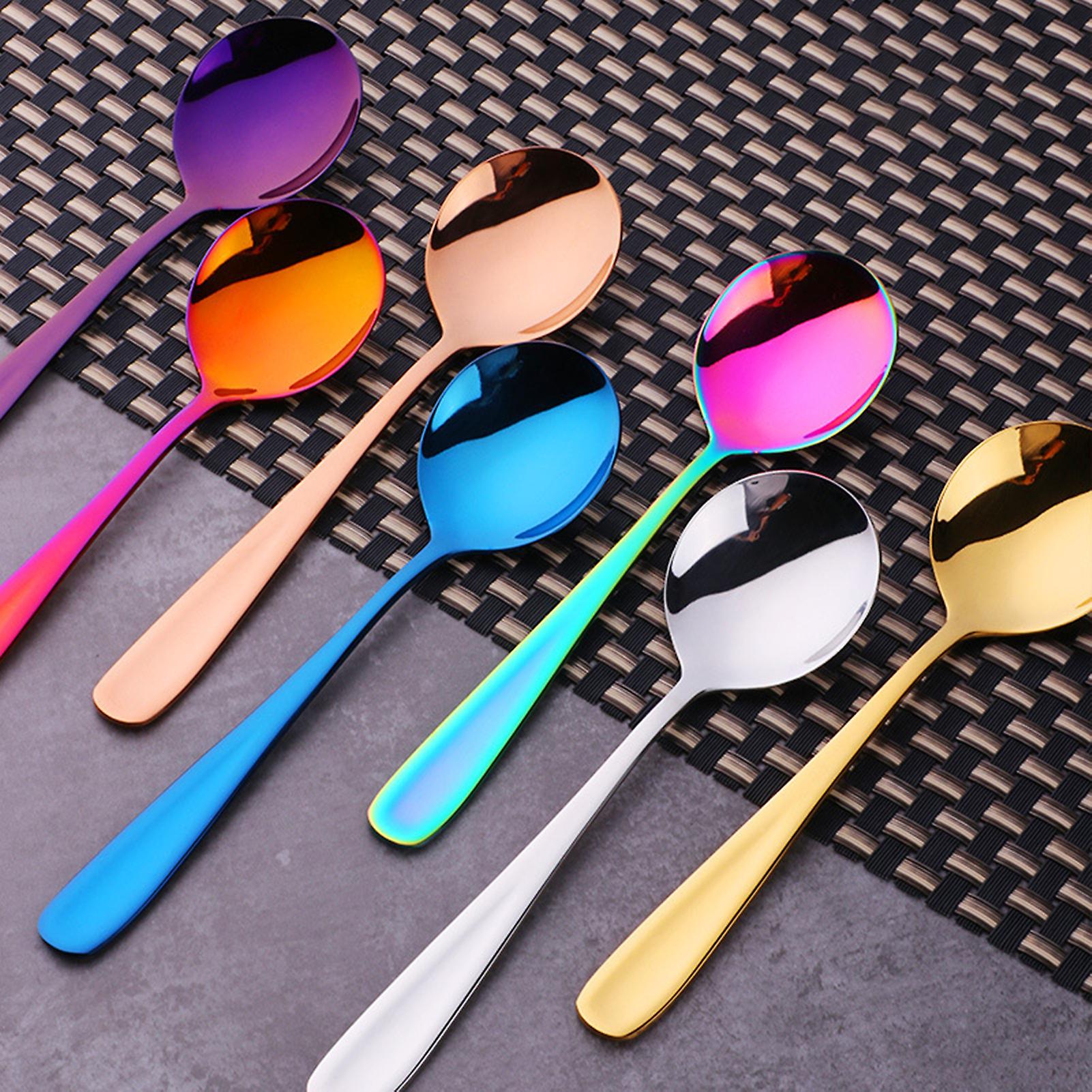 Wharick Soup Spoon Mirror Surface Ergonomic Stainless Steel Non-stick ...