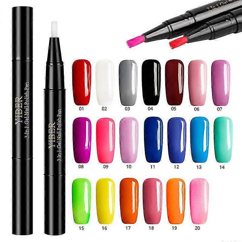 3 In 1 Gel Polish Nail Pen One Step Gel Varnish Hybrid Base Coat ...