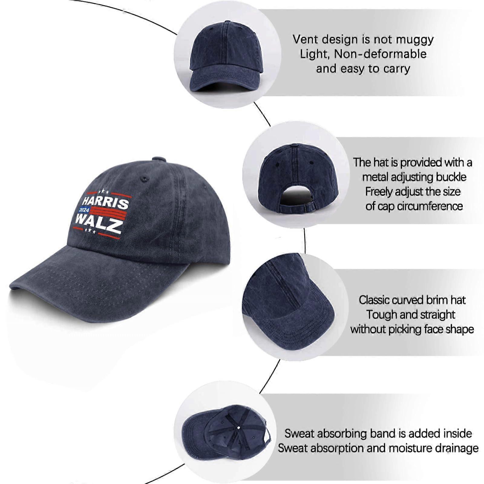 Harris Walz 2024 Embroidered Hat Adjustable Hat Kamala Harris Campaign ...
