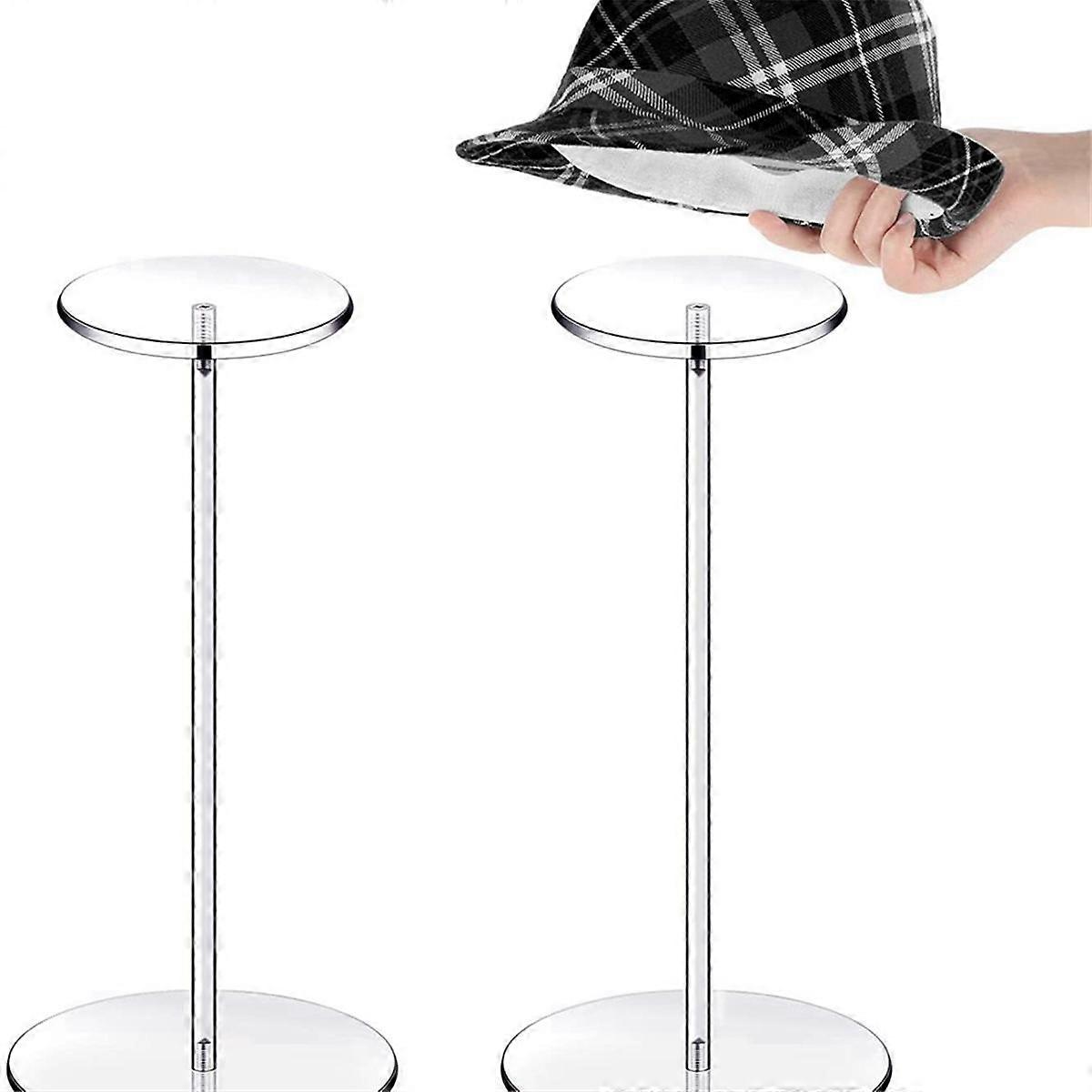 4 Sets Acrylic Hat Stand Clear Pedestal Display Stand Baseball Hat ...
