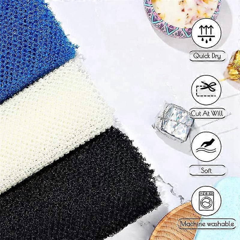 3 Pieces African Net Long Net Exfoliating Shower Body Scrubber Back ...