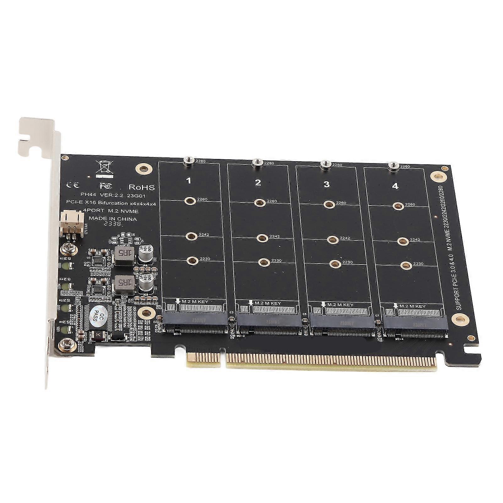 4 Port M.2 NVME SSD to PCIE X16 Adapter with Soft Raid Card - High ...