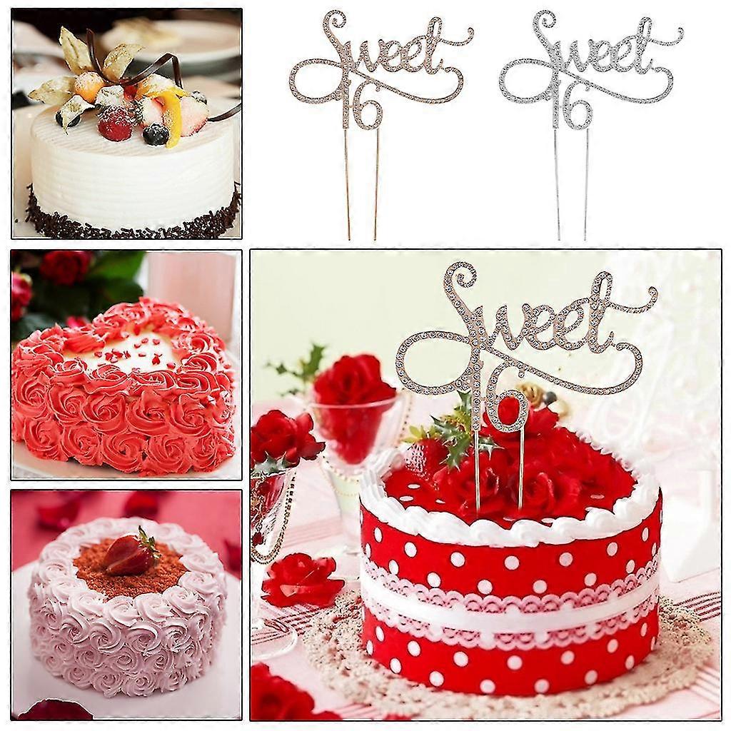Sweet 16 Cake Topper 16th Birthday Party Themes With For Rhinestone ...