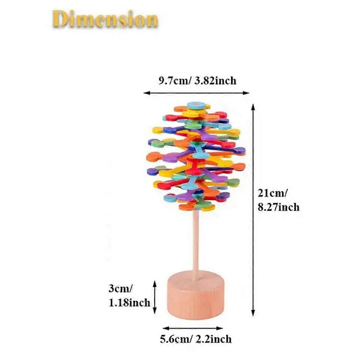 Wooden Spin Lollipop Fidget Toy - Sensory Educational Decompression Toy ...