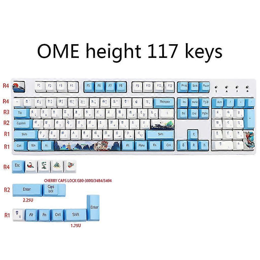 117pcs Pbt Keycap Oem Profile Dye Sublimation Keycap With 6.25u Space ...