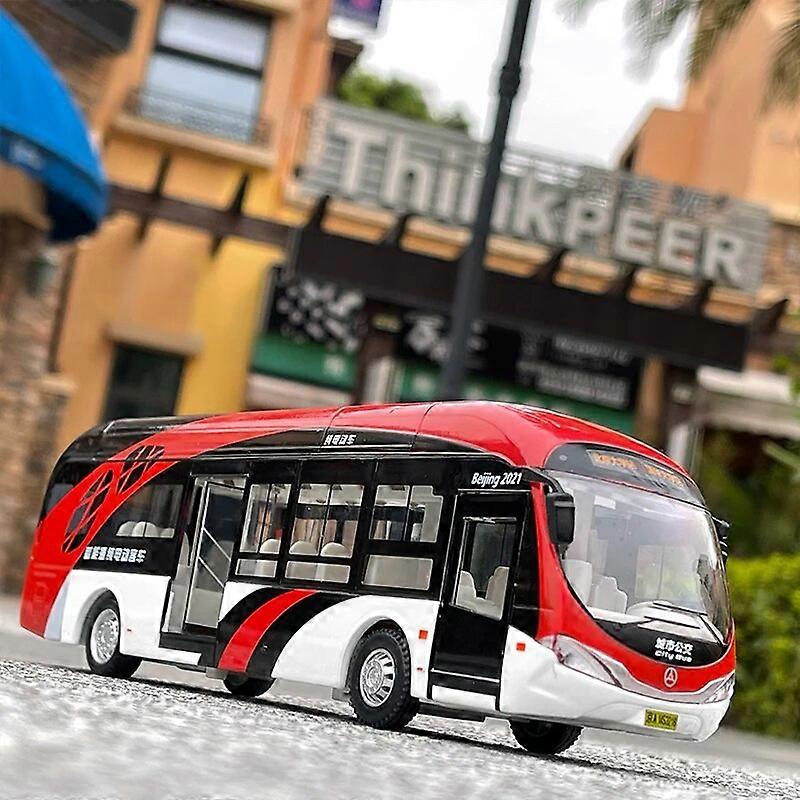 Electric Tourist Toy Traffic Bus Alloy Car Model Diecast Metal ...