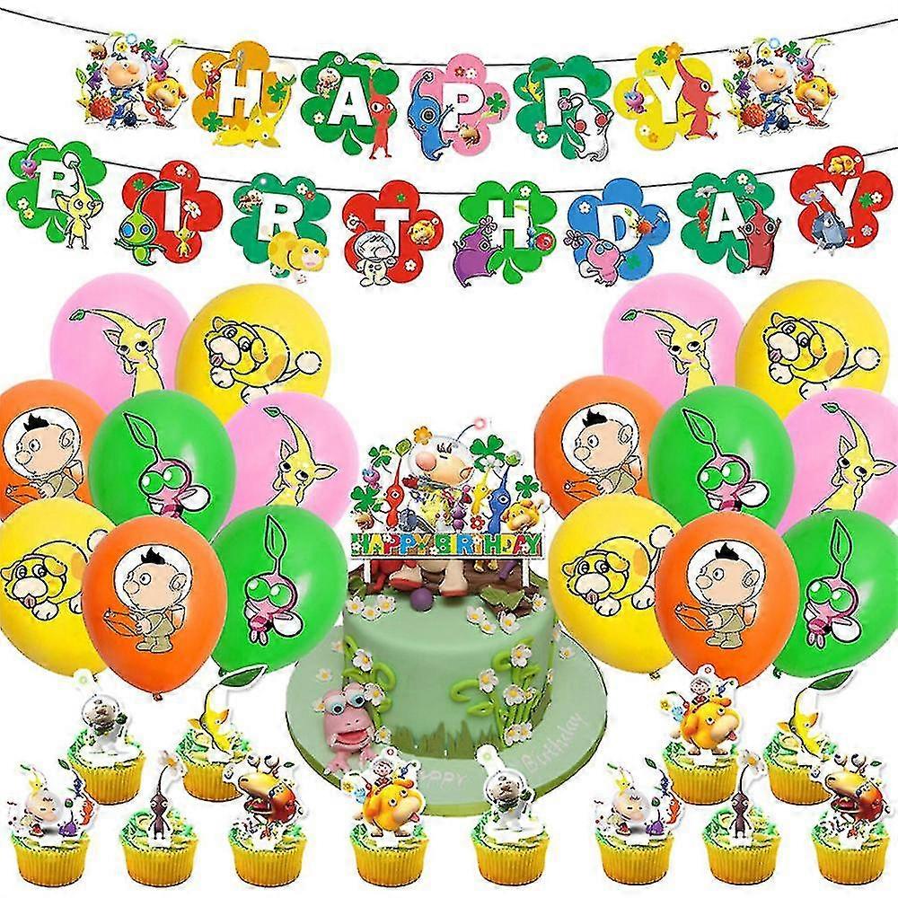 Pikmin Theme Birthday Party Decorations Supplies With Happy Birthday ...