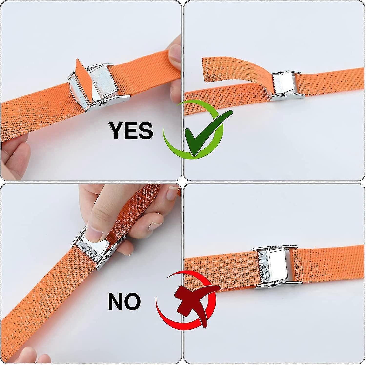 6pcs Ratchet Tie Down Straps, Heavy Duty Adjustable Lashing Strap 2.5m ...