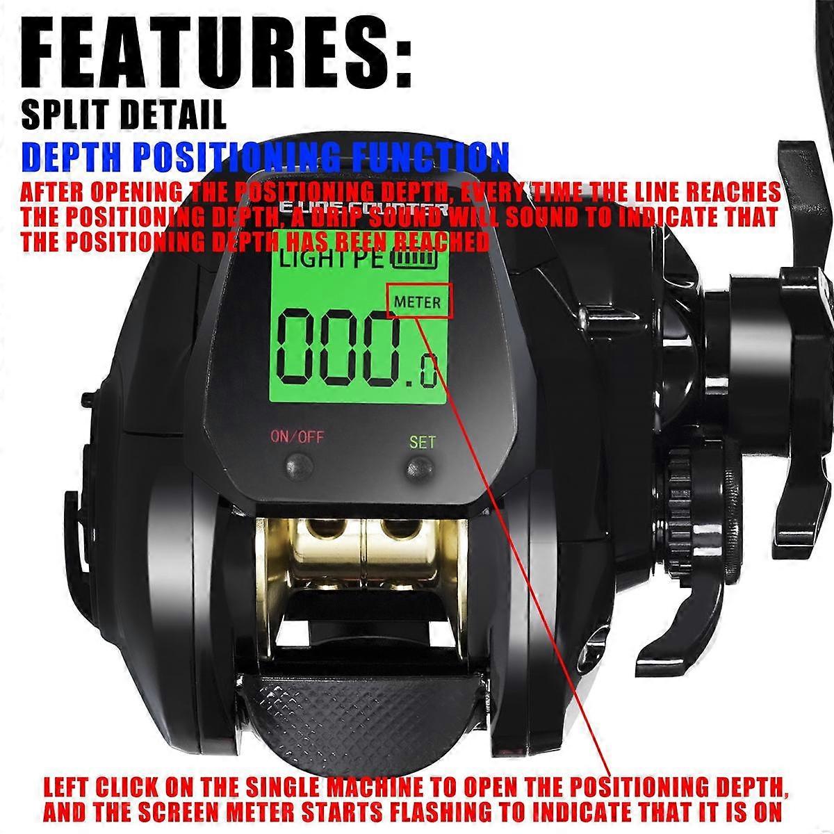 Electronic Baitcasting Fishing Reel LED Screen High Speed 7.2:1 10Kg ...