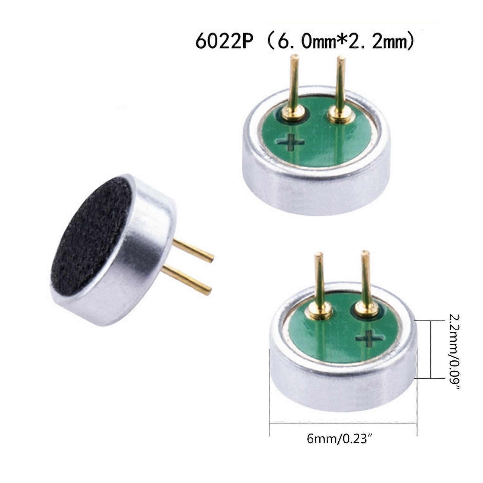 100Pcs/Pack 6022P Electret Condenser Microphone Omnidirectional Pick Up ...
