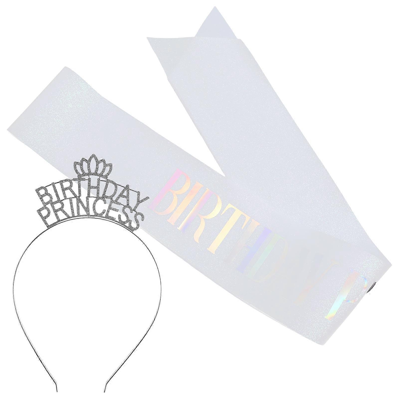 1 Set Birthday Princess Headband Birthday Crown Headband Women Crown ...