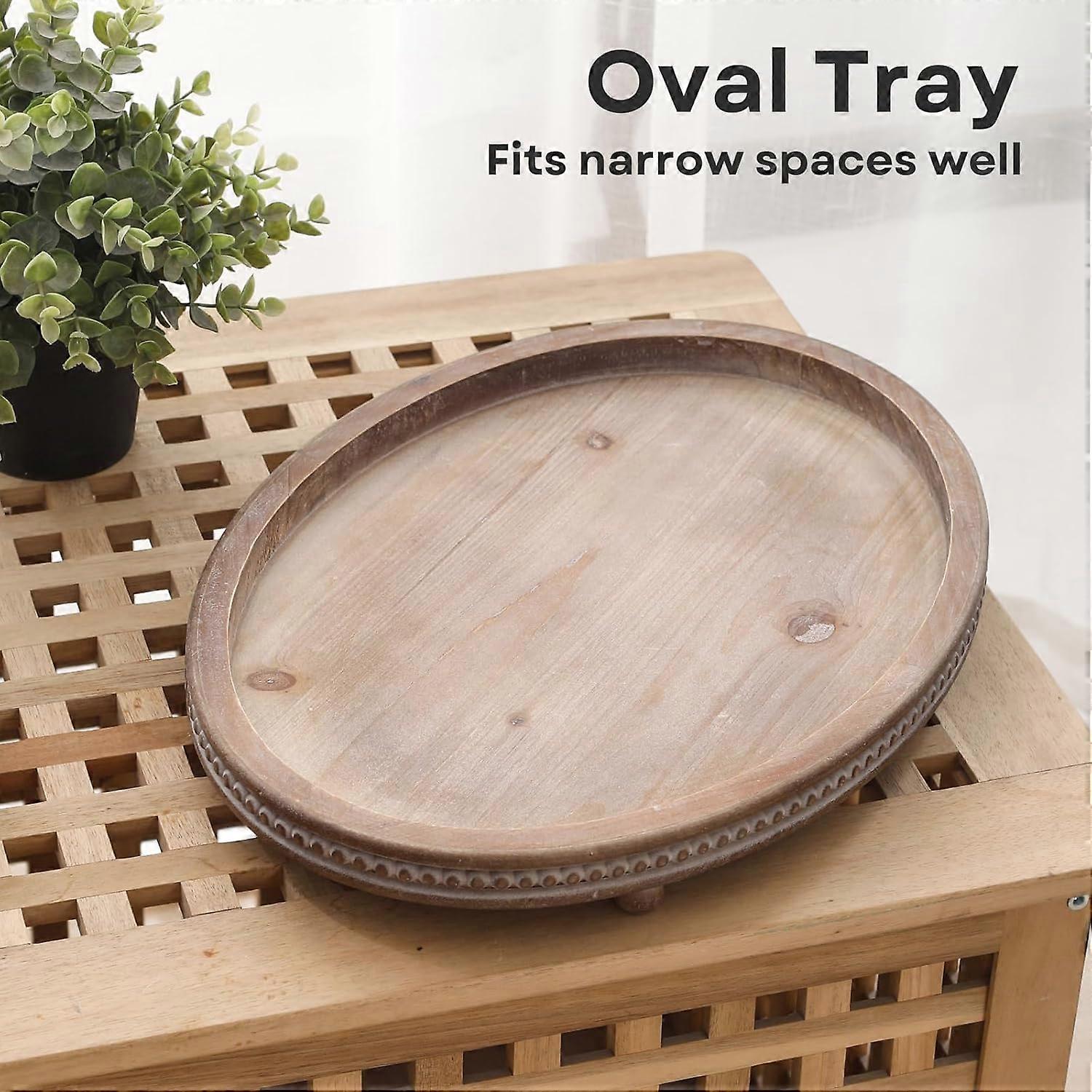 Oval Wooden Tray for Coffee Table, Kitchen, Dining Table, Entryway ...