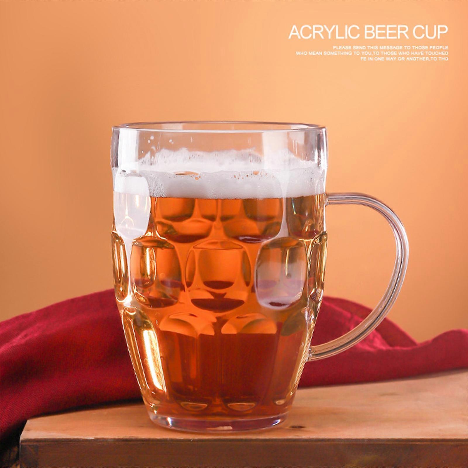 Unbreakable Acrylic Beer Mug Shatterproof Drinking Cup with Handle Milk ...