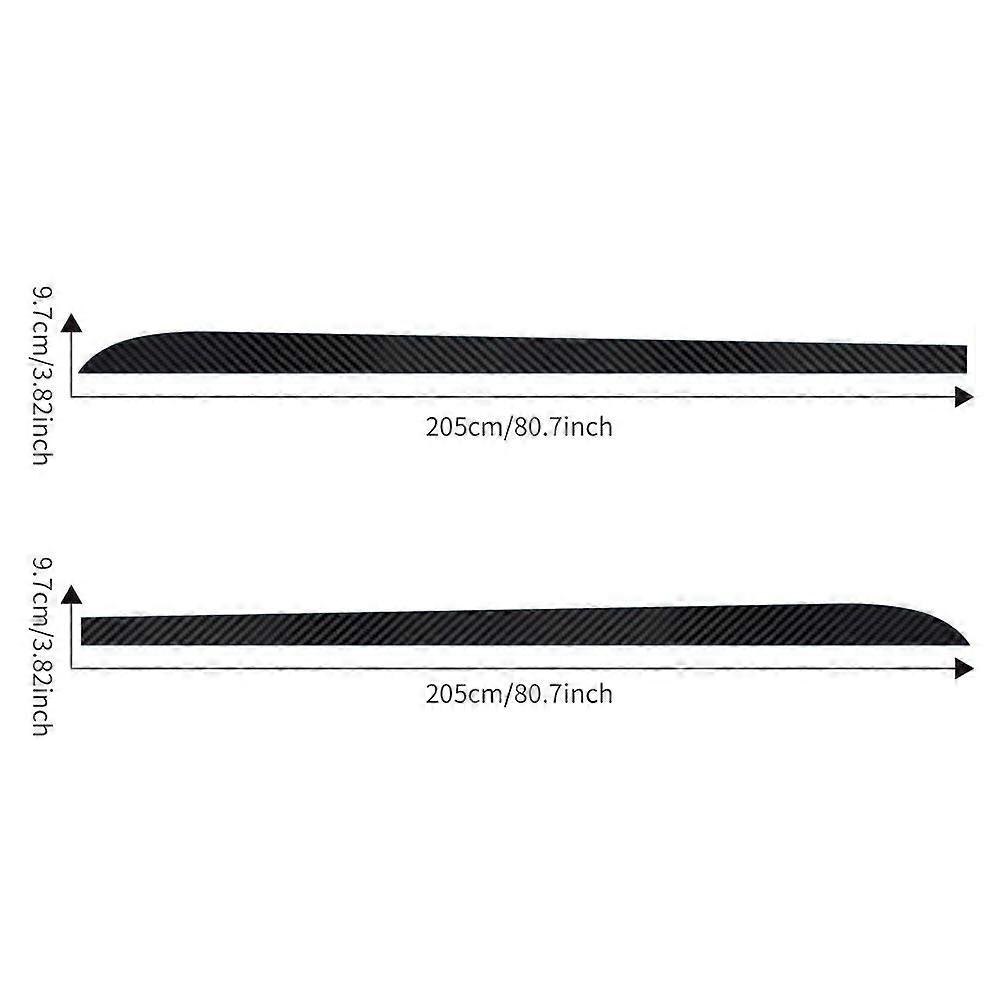 2pcs Side Skirt Racing Stripes Decal Stickers Vinyl Carbon Fiber 3D ...