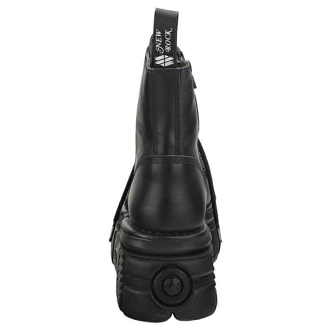 New Rock Combat Boots Unisex Platform Boots in Black | Fruugo UK