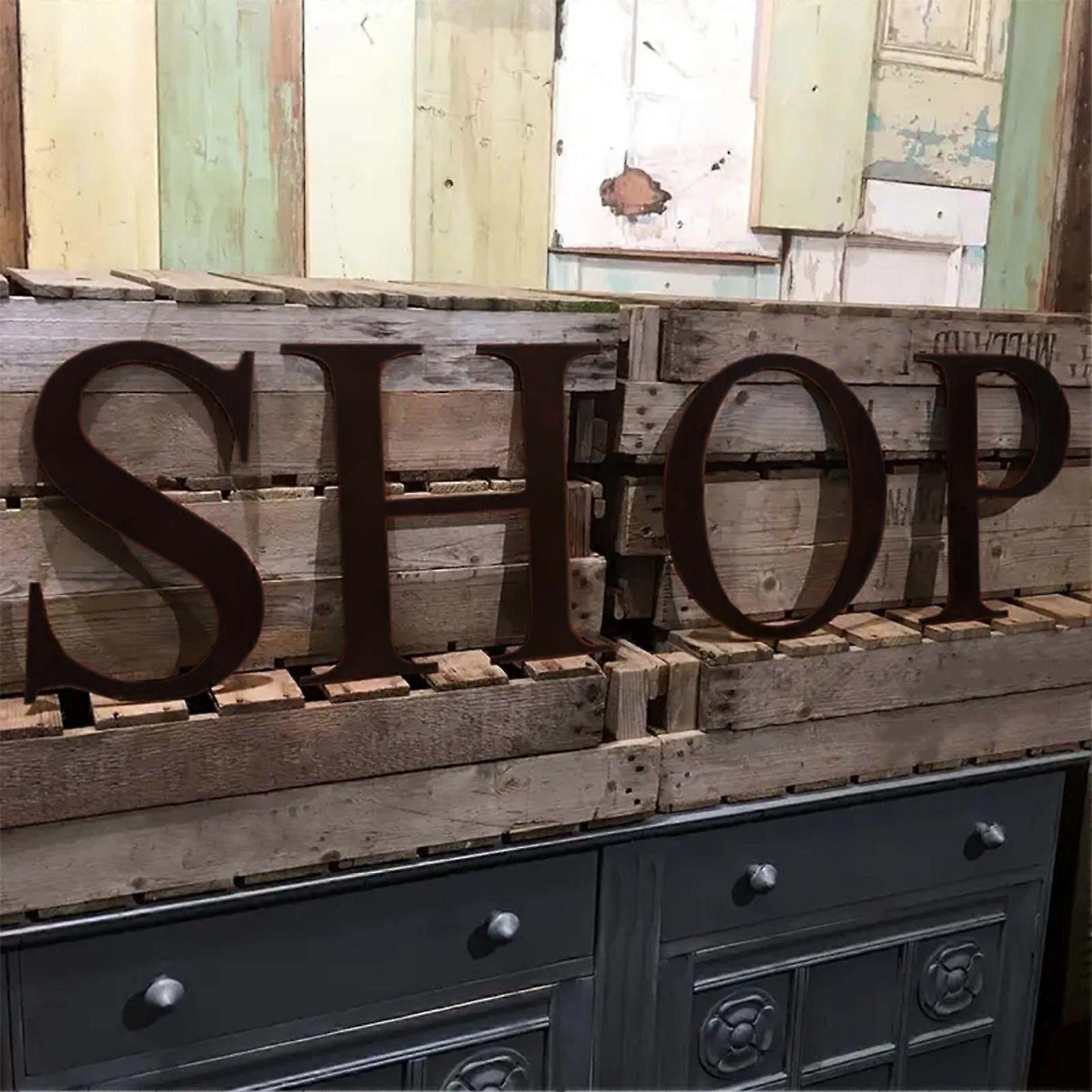 Wooden Letter Sign Bar Shop Wall Art Decoration DIY Name Sign Heavy ...