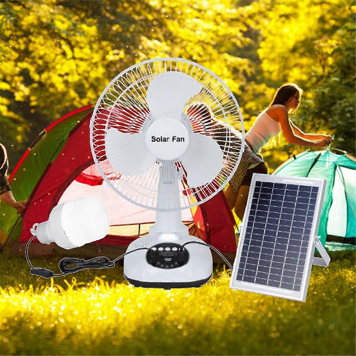 12 Inch Solar Fan with Solar Panel 3 Gears Wind for Camping EU Plug ...
