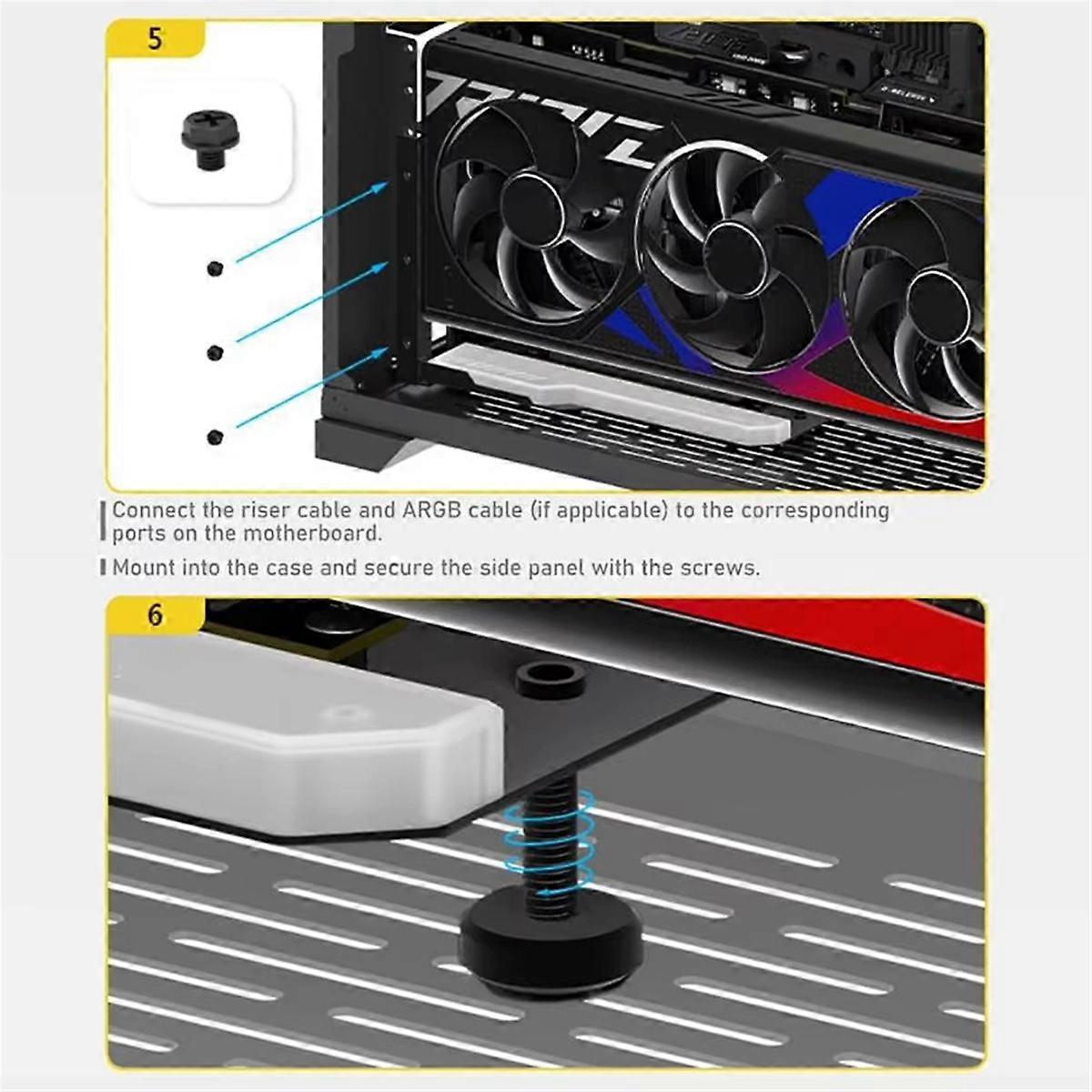 Vertical Mounting Bracket with Riser Cable Video Card Kit Black | Fruugo UK