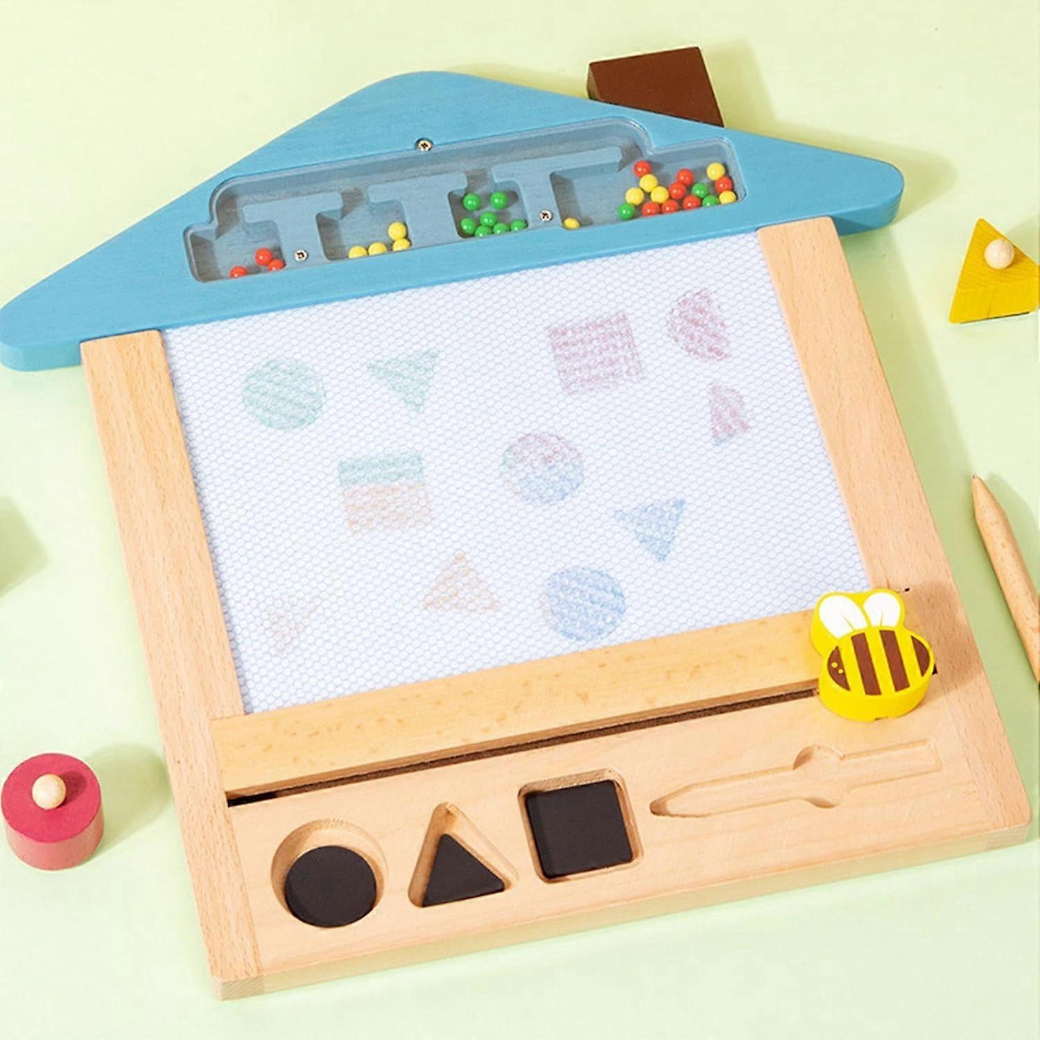 Magnetic Drawing Board for Children, Wooden Doodle Pad for Kids Aged 3 ...