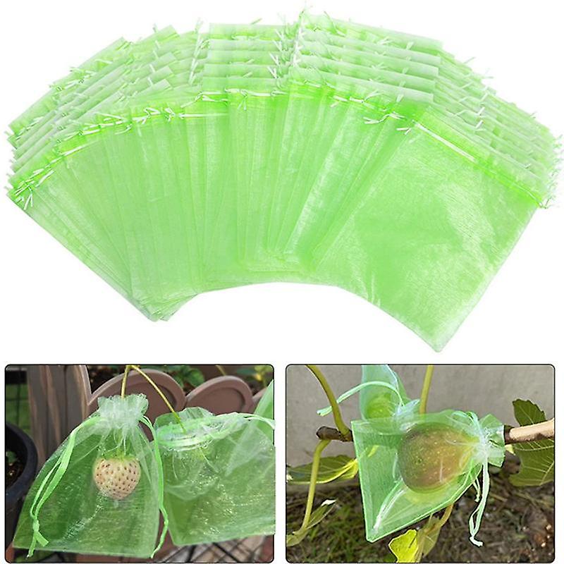 100Pcs Fruit Mesh Bag with Drawstring Design Pest Barrier Fruit ...