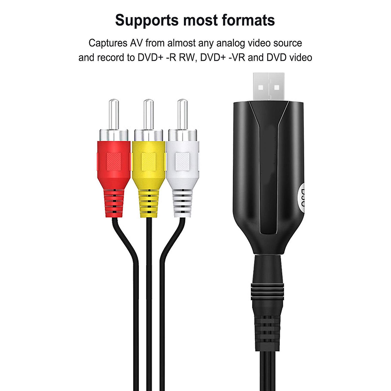 USB Video Capture Card Professional Plug and Play VHS to DVD RCA AV to ...