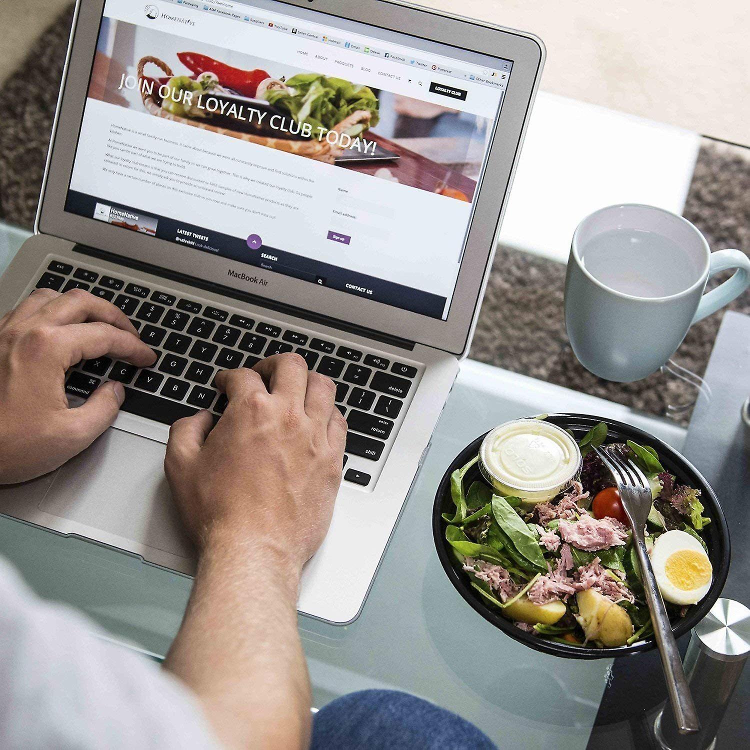 Disposable Lunch Box Bowl With Cover Round Takeaway Packing Box Black ...