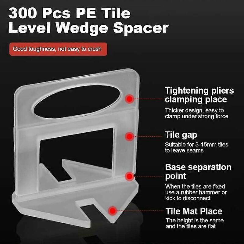 Tile Levelling System Tile Levelling Wedge 300 Pcs Leveller Spacers ...
