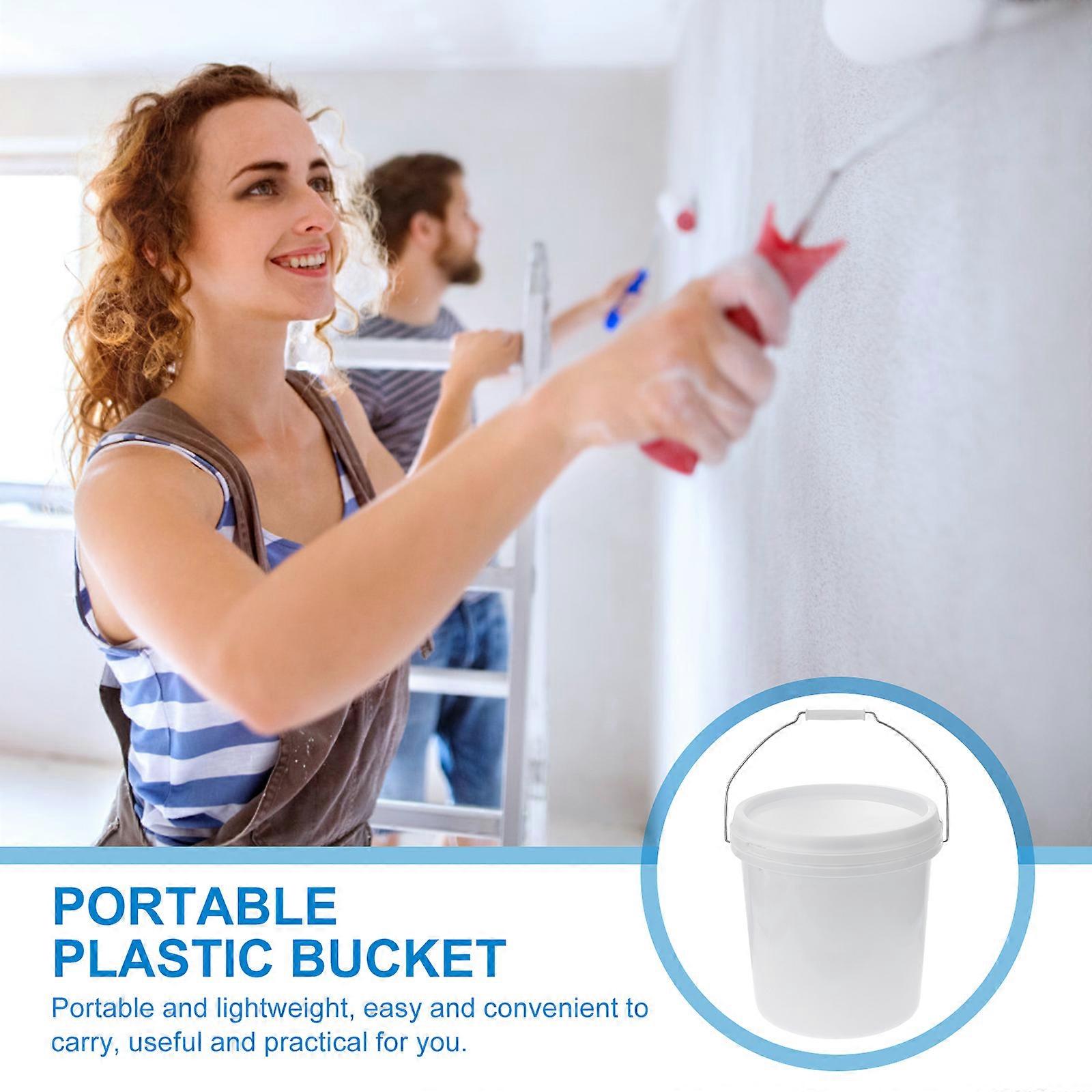Portable Plastic Bucket White Plastic Bucket Plastic Water Bucket 3 Gallon Bucket | Fruugo IE