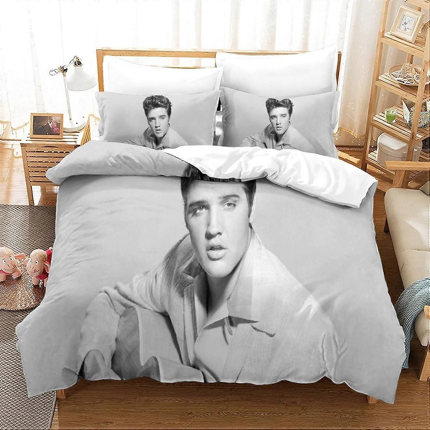 Elvis Presley Star Duvet Cover, Singer D-Print Duvet Cover Bedding Set ...