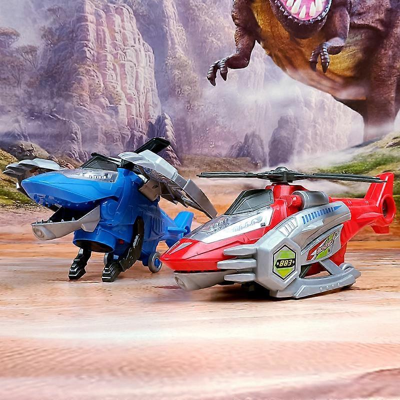 Dinosaur Toys Sound Electric Auto-deformed Dino Led helicopter Dino ...