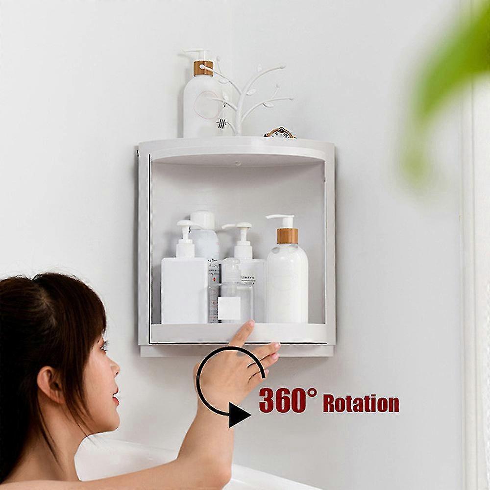 Rotating Triple-cornered Corner Cabinet Lockers Dustproof Shelf Kitchen ...